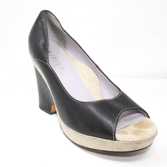 Taryn Rose | Shoes | Taryn By Taryn Rose Size 9 Black Leather Linen ...
